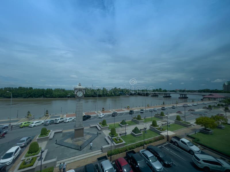 The Waterfront and the Clock Tower Stock Image - Image of heart ...