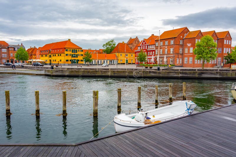 Waterfront of Danish Town Kerteminde Stock Image - Image of landmark ...