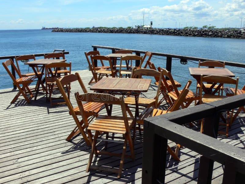 Waterfront deck patio stock image. Image of bright, outdoor - 4072765