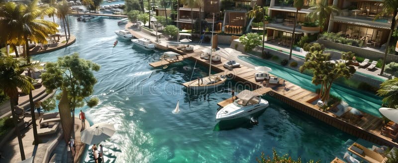 Waterfront Development, Promenades and Marinas, Leisure and Dini Stock ...