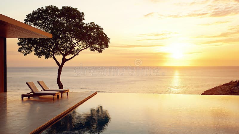 Waterfront Digital Workspace Modern Aesthetic Stock Illustration ...