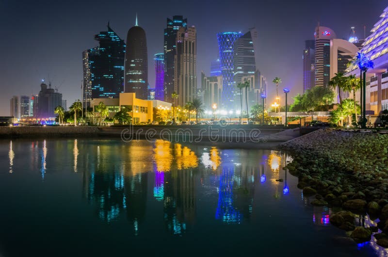Waterfront in Doha, Qatar editorial stock image. Image of doha - 137764184