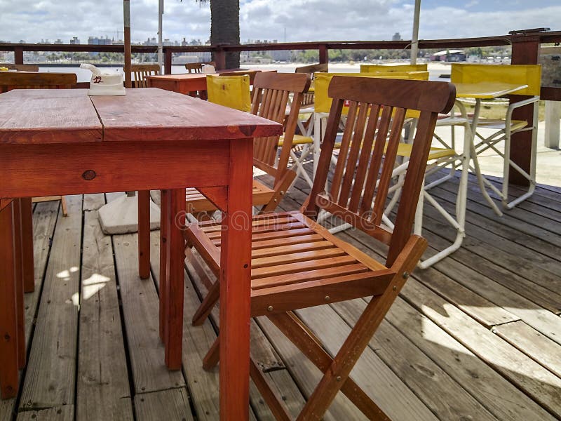 Waterfront Empty Rustic Restaurant Stock Photo - Image of restaurants ...