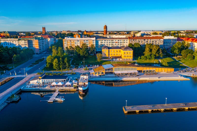 Waterfront of Finnish Town Vaasa Stock Photo - Image of marina ...