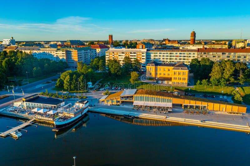Waterfront of Finnish Town Vaasa Stock Image - Image of promenade ...