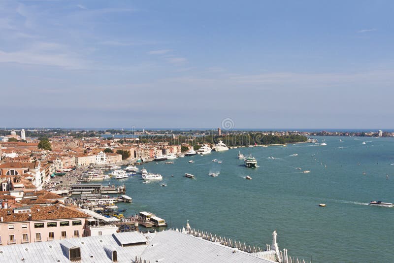 Waterfront Gulf of Venice from Campanile Stock Image - Image of italia ...