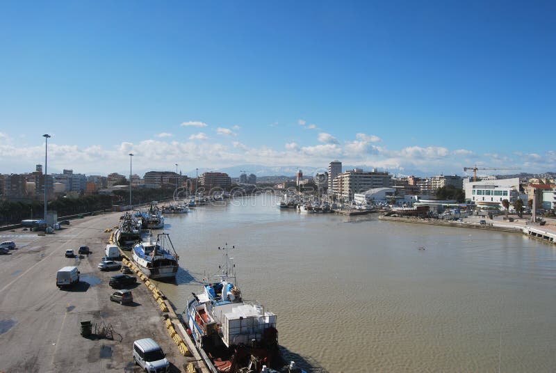 The Waterfront Harbor Harbor and Beach of Pescara Stock Image - Image ...