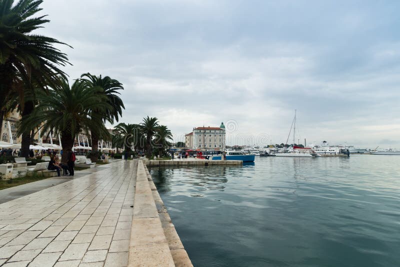 Waterfront at the Harbor of Split, Croatia Editorial Photography ...