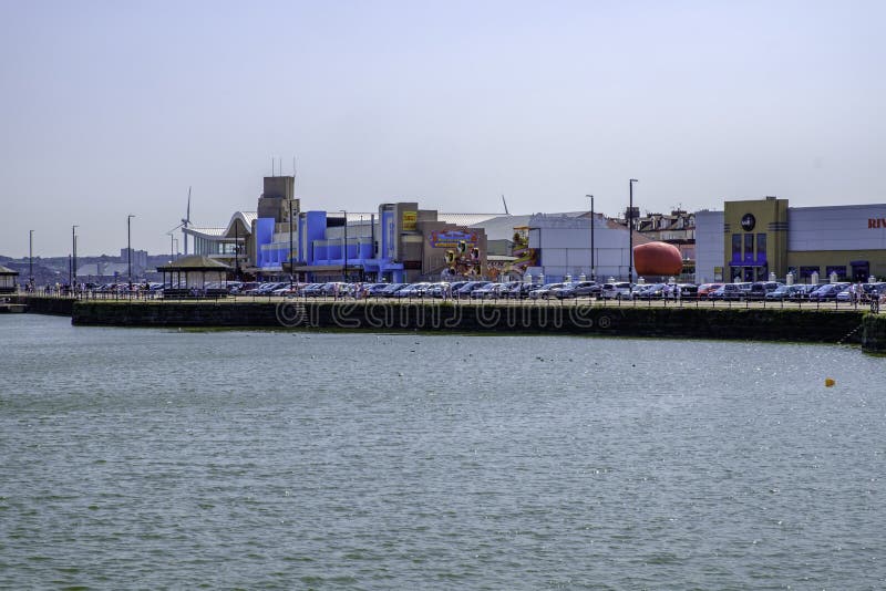 Waterfront at High Tide New Brighton UK Editorial Image - Image of ...