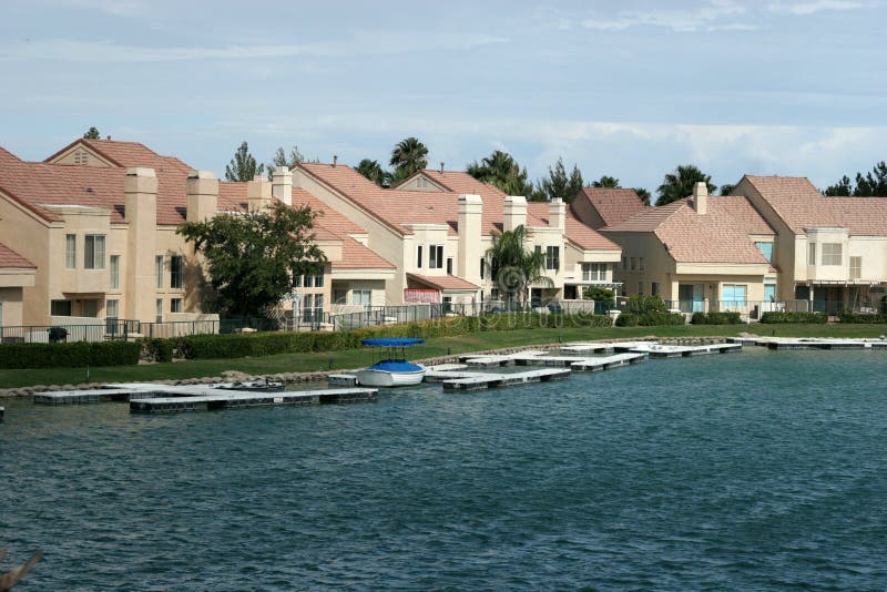 Waterfront Homes stock photo. Image of model, landscape - 1674092