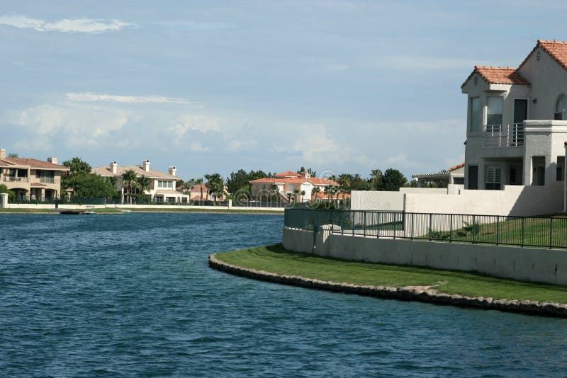 Waterfront Homes stock photo. Image of model, landscape - 1674092