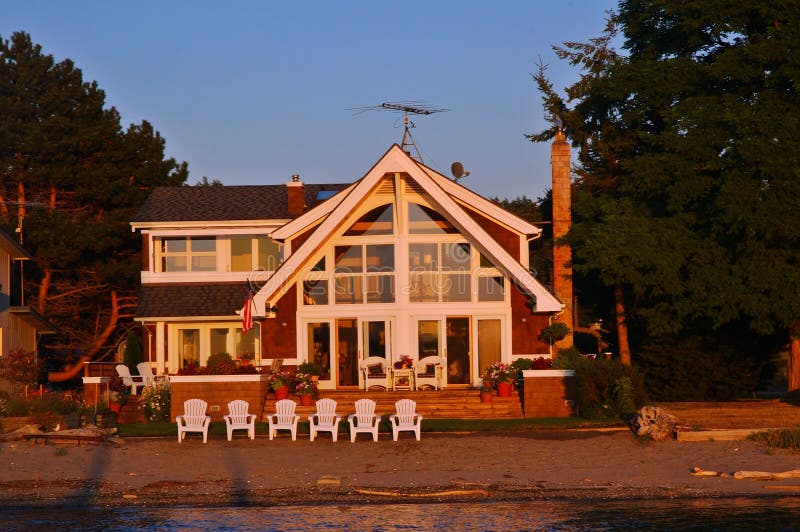 Waterfront House stock photo. Image of waterfront, blue - 1284650