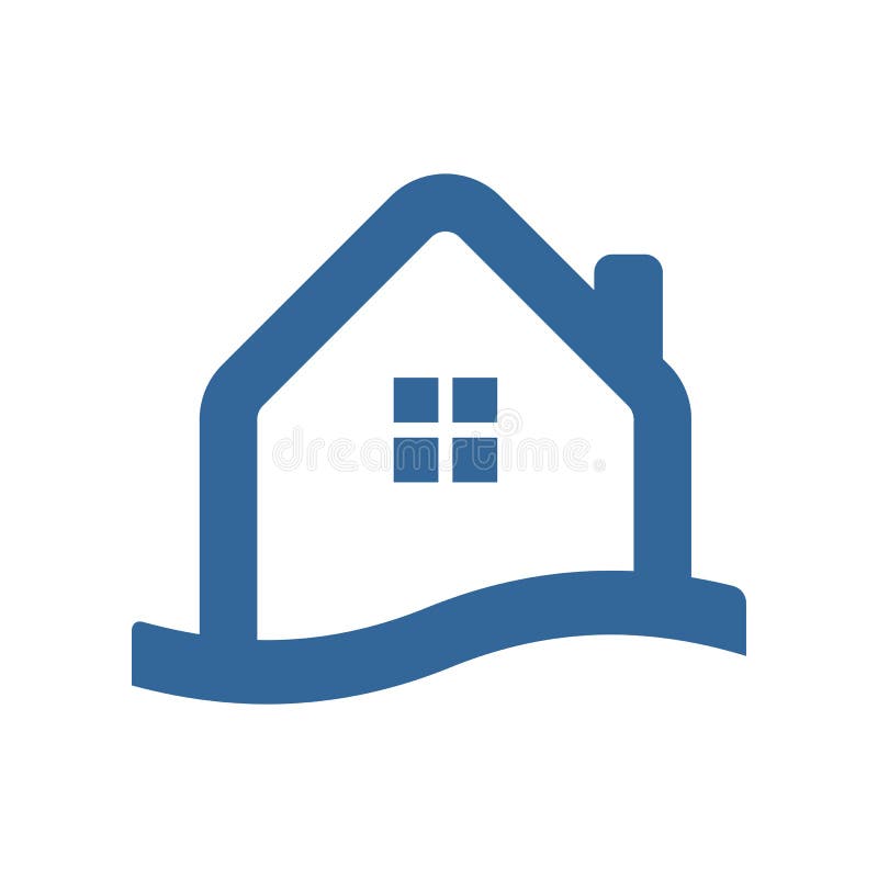 Waterfront House Simple Icon Stock Vector - Illustration of curve ...