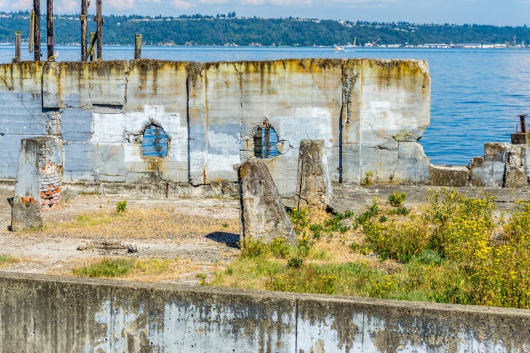 Waterfront Park Ruins 5 stock photo. Image of wall, mill - 256943664