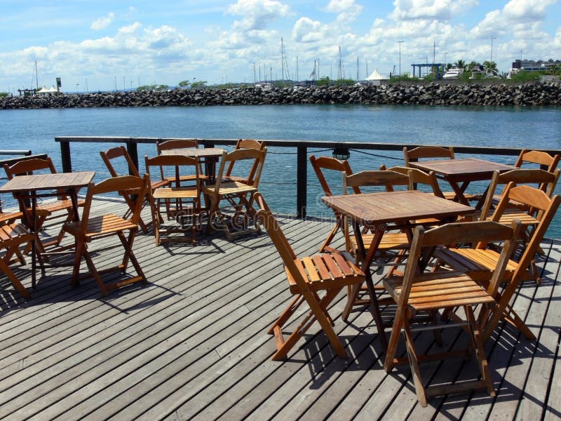 Waterfront patio deck stock photo. Image of coastal, water - 4072754