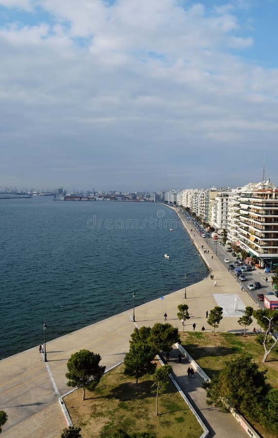Waterfront and Port of Thessaloniki,Greece Stock Image - Image of ...