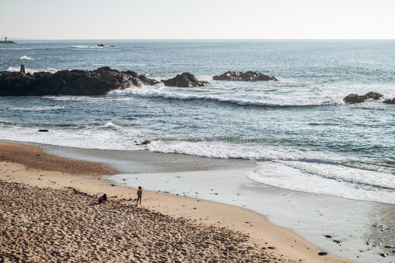 The Waterfront of Porto Facing the Atlantic Ocean and Its Beaches Stock ...