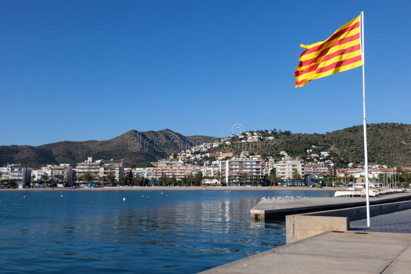 Waterfront Promenade in Roses, Spain Stock Image - Image of spanish ...