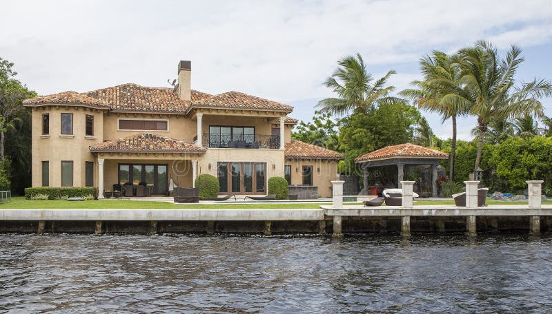 Waterfront real estate editorial stock photo. Image of landscape - 73776853