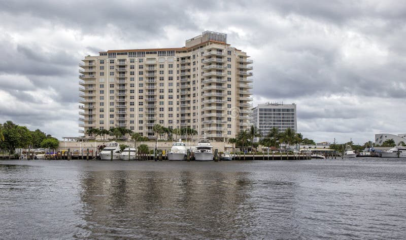 Waterfront real estate editorial photography. Image of palm - 73776917