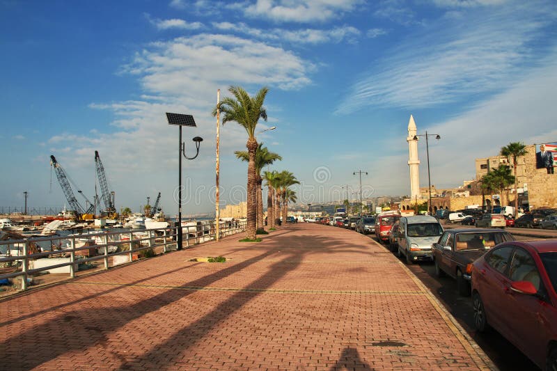 The Waterfront in Sidon, Sayda, Lebanon Stock Photo - Image of ...