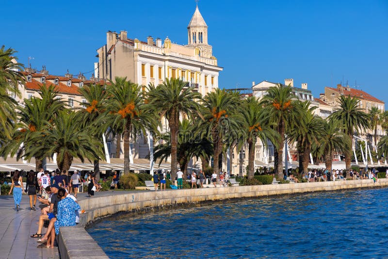 Waterfront in Split City editorial image. Image of cityscape - 290709720