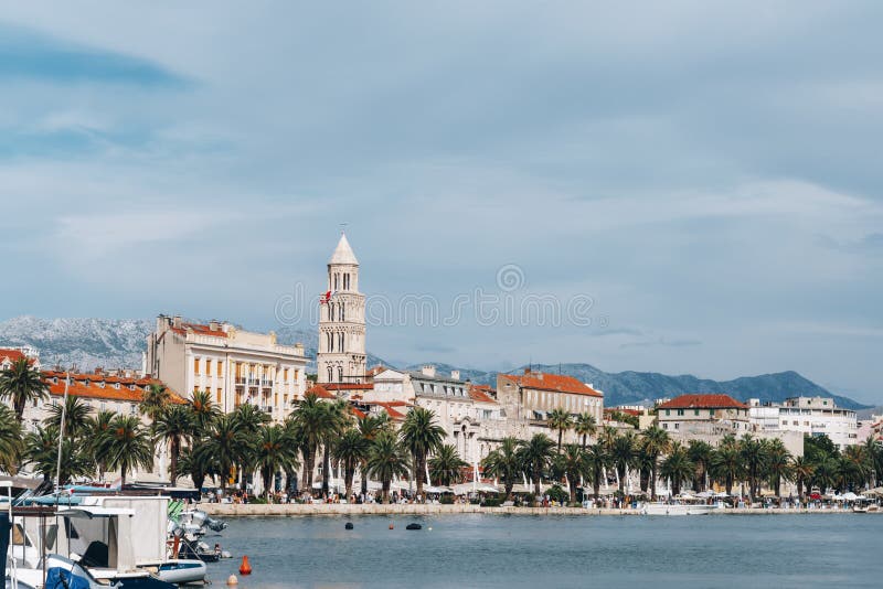 Waterfront of Split City, Dalmatia Region, Croatia Stock Photo - Image ...