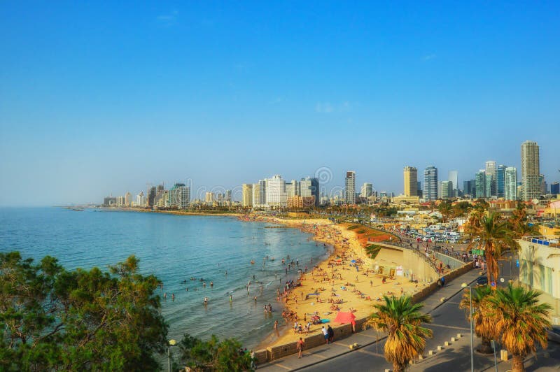 Waterfront Views of Tel Aviv from the Old Jaffa, Israel Stock Image ...