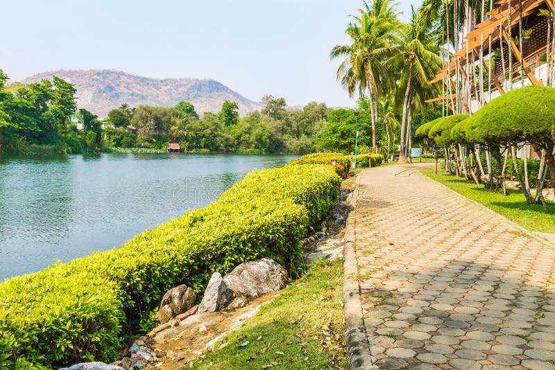 Waterfront walkway stock photo. Image of blue, landscape - 70378936