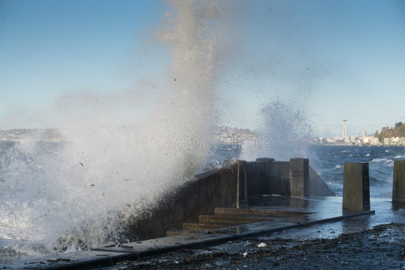 Waterfront Waves Explosion 8 Stock Photo - Image of explosive, intense ...