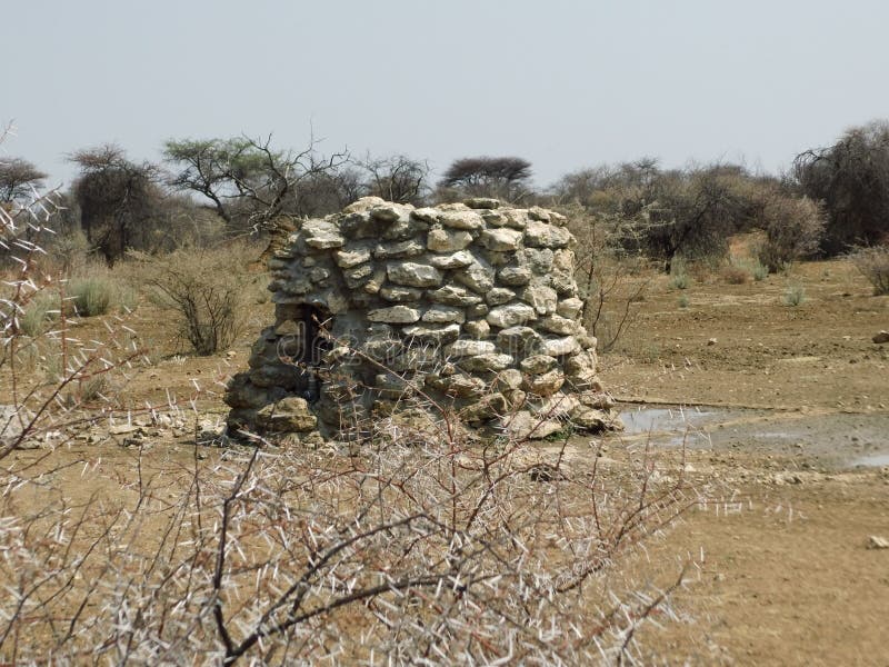 Waterhole In The Namibian Desert Stock Image - Image of namibia, hole ...