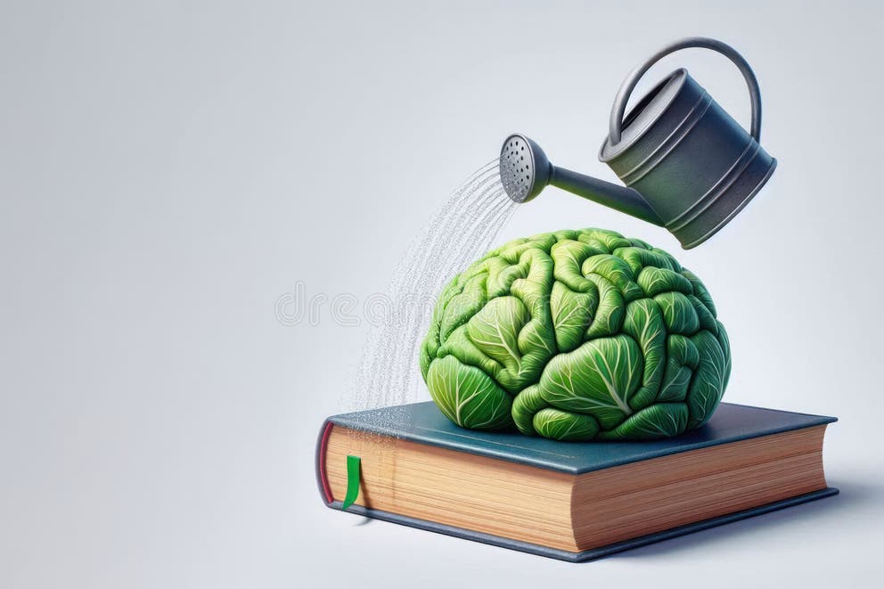 Watering the Brain for the Growth of Knowledge. Space for Text. Stock ...