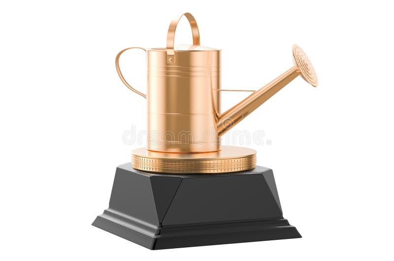 Watering Can with a Trophy stock vector. Illustration of winning - 63270650