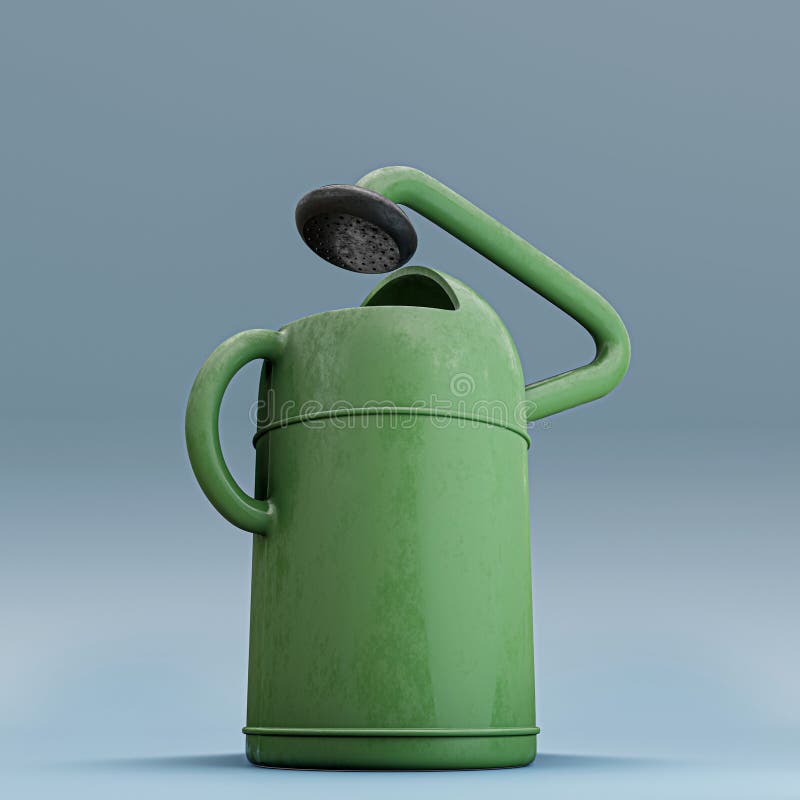 Watering Can Isolated on Blue Background Stock Illustration ...