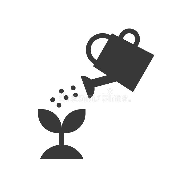 Watering Can Watering Plant Icon, Solid Style Stock Vector ...