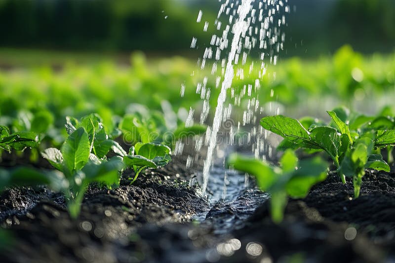 Watering Crops at the Field Illustration Stock Illustration ...