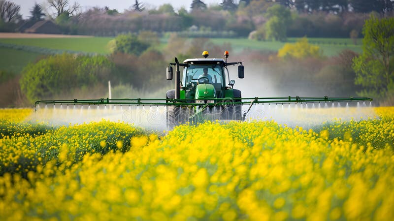 Watering Crops from a Tractor Stock Image - Image of equipment, crop ...