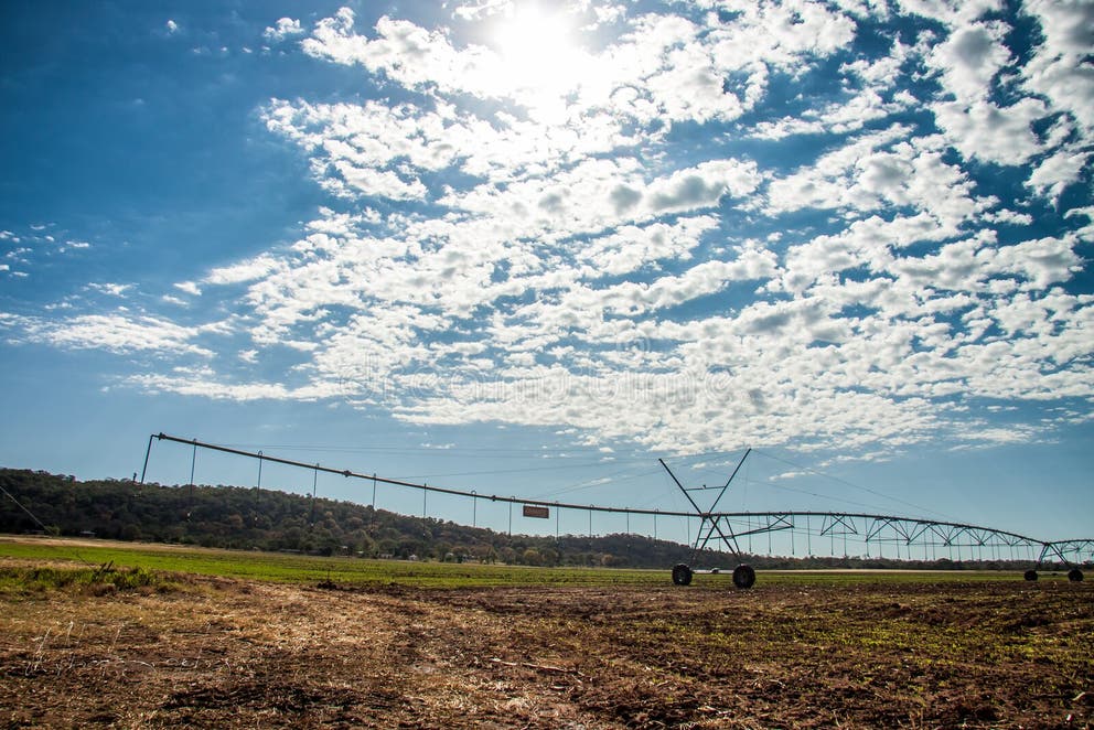 Watering the Fields stock image. Image of landscape, wheatfield - 75427819