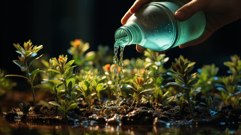 Watering Life: Responsible Water Usage. Created with Generative AI ...