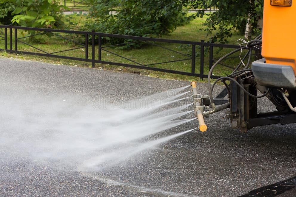 Watering machine stock image. Image of water, clean, street - 18114677