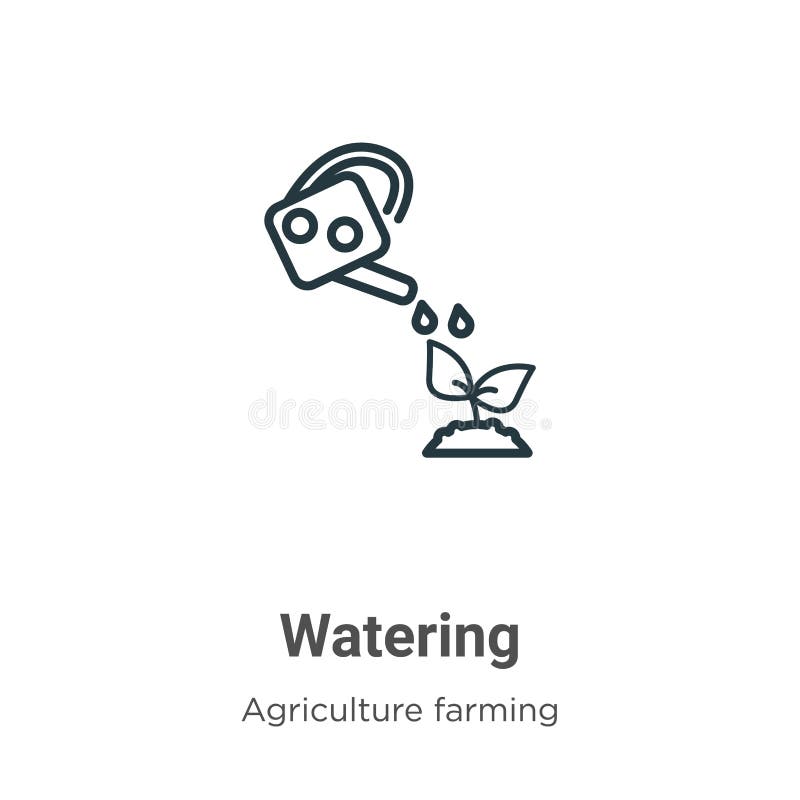 Watering Outline Vector Icon. Thin Line Black Watering Icon, Flat ...
