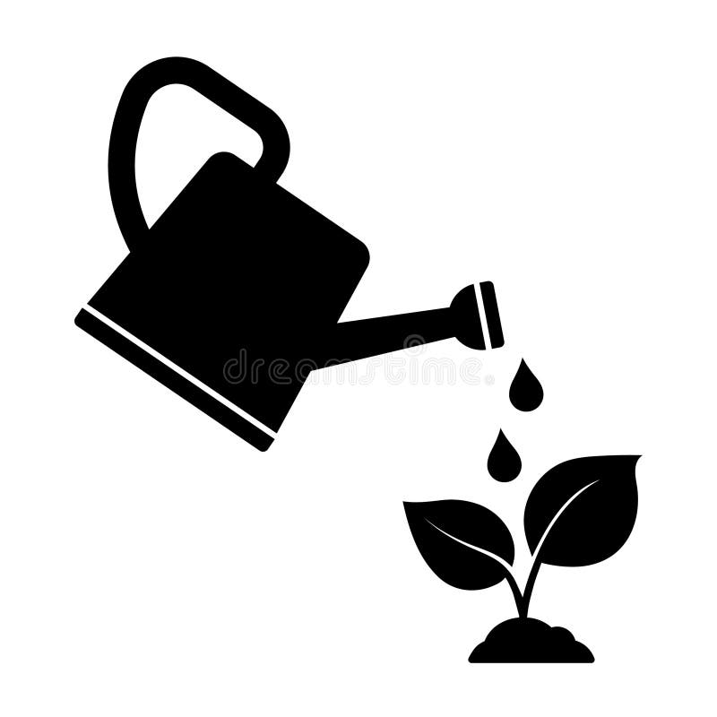 Watering Plant Icon Design in Flat Style. Stock Vector - Illustration ...