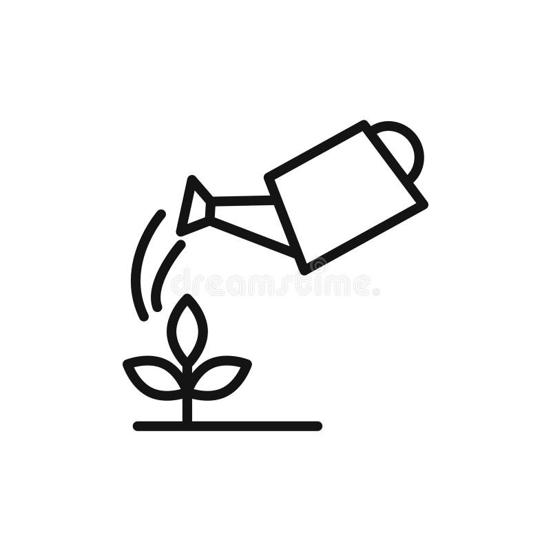 Watering Plant Icon Symbol on White Background Stock Vector ...