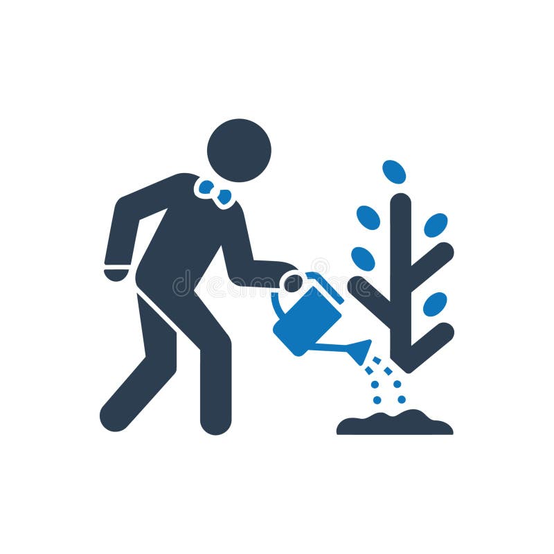 Watering Plant Icon stock illustration. Illustration of nature - 375316829