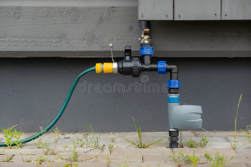 Watering System Pipes for the Garden Outside. Sprinkling Circulation ...