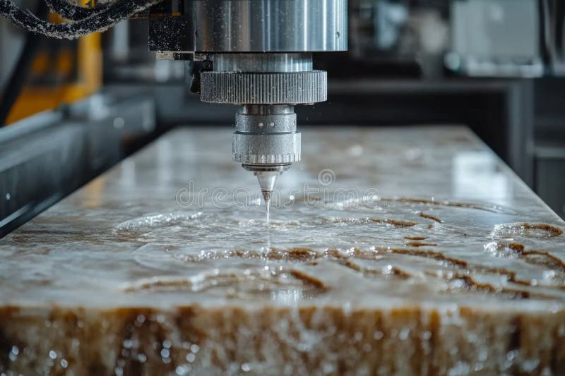 Waterjet Cutter Slicing through Stone with Precision and Power Stock ...