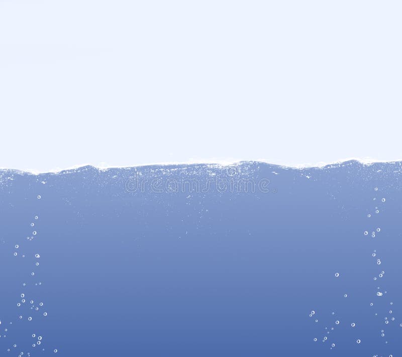 A Waterline in the Ocean with Clouds and Waves. Stock Illustration ...