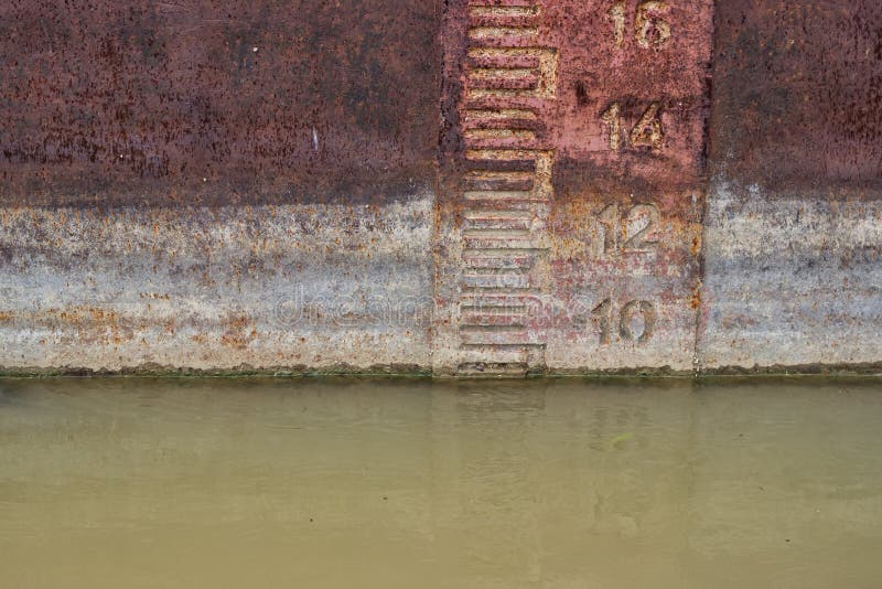 Waterline on Old and Rusty Ship Stock Image - Image of concept ...