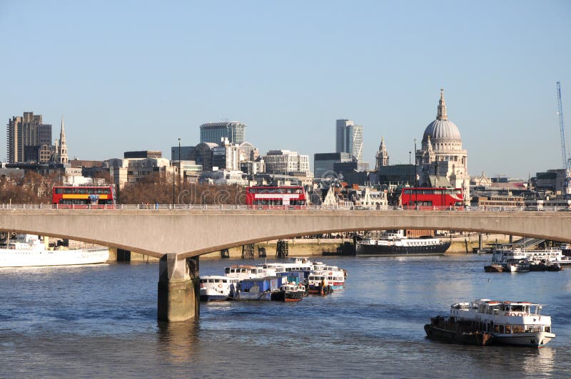 Waterloo Bridge stock photo. Image of london, dome, skyline - 18033150