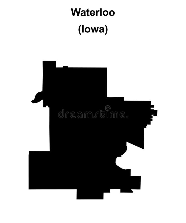 Waterloo outline map stock illustration. Illustration of iowa - 357273385